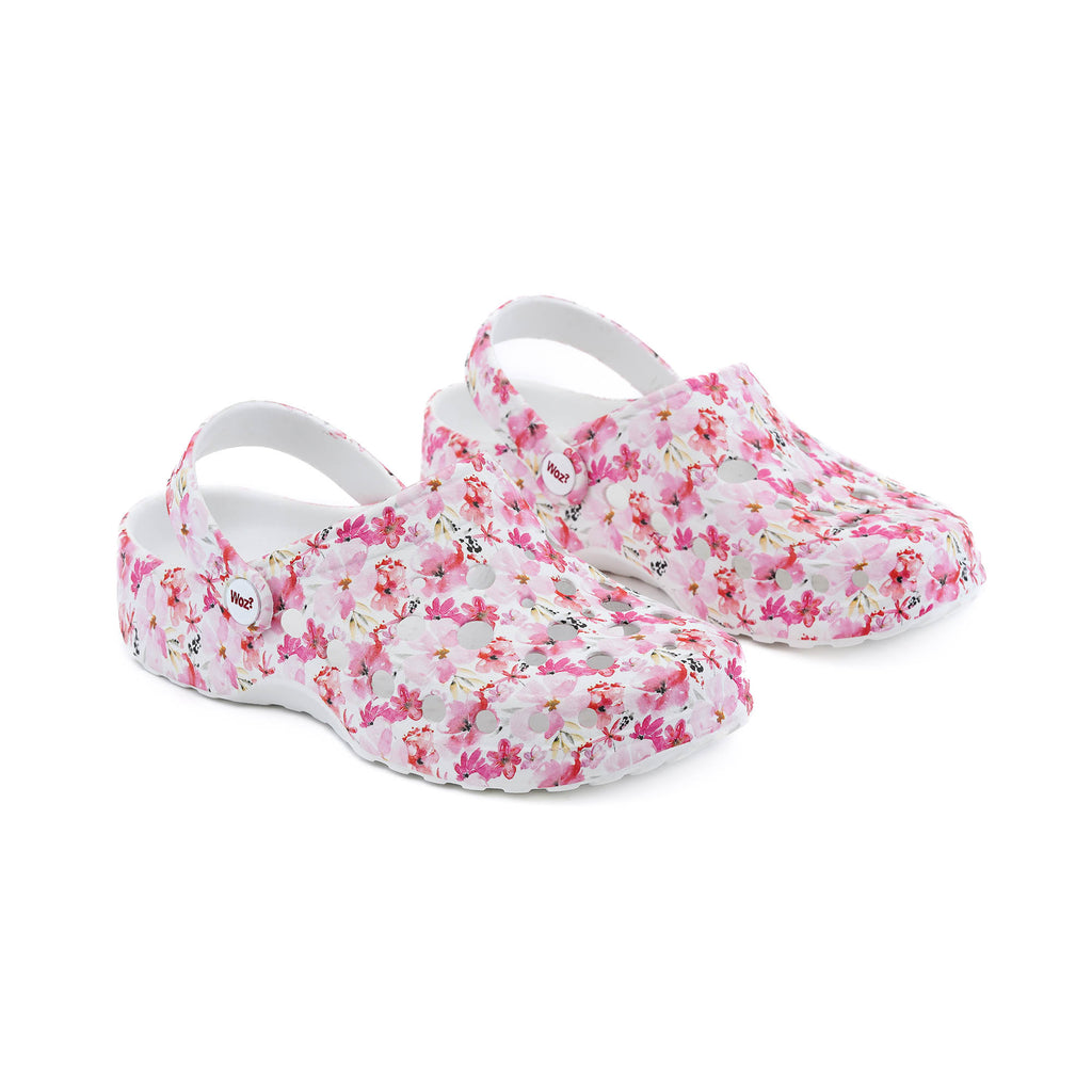 Fantasia Pink Flowers Clogs | Woz | Women Footwear & Shoes - MyJooti.com